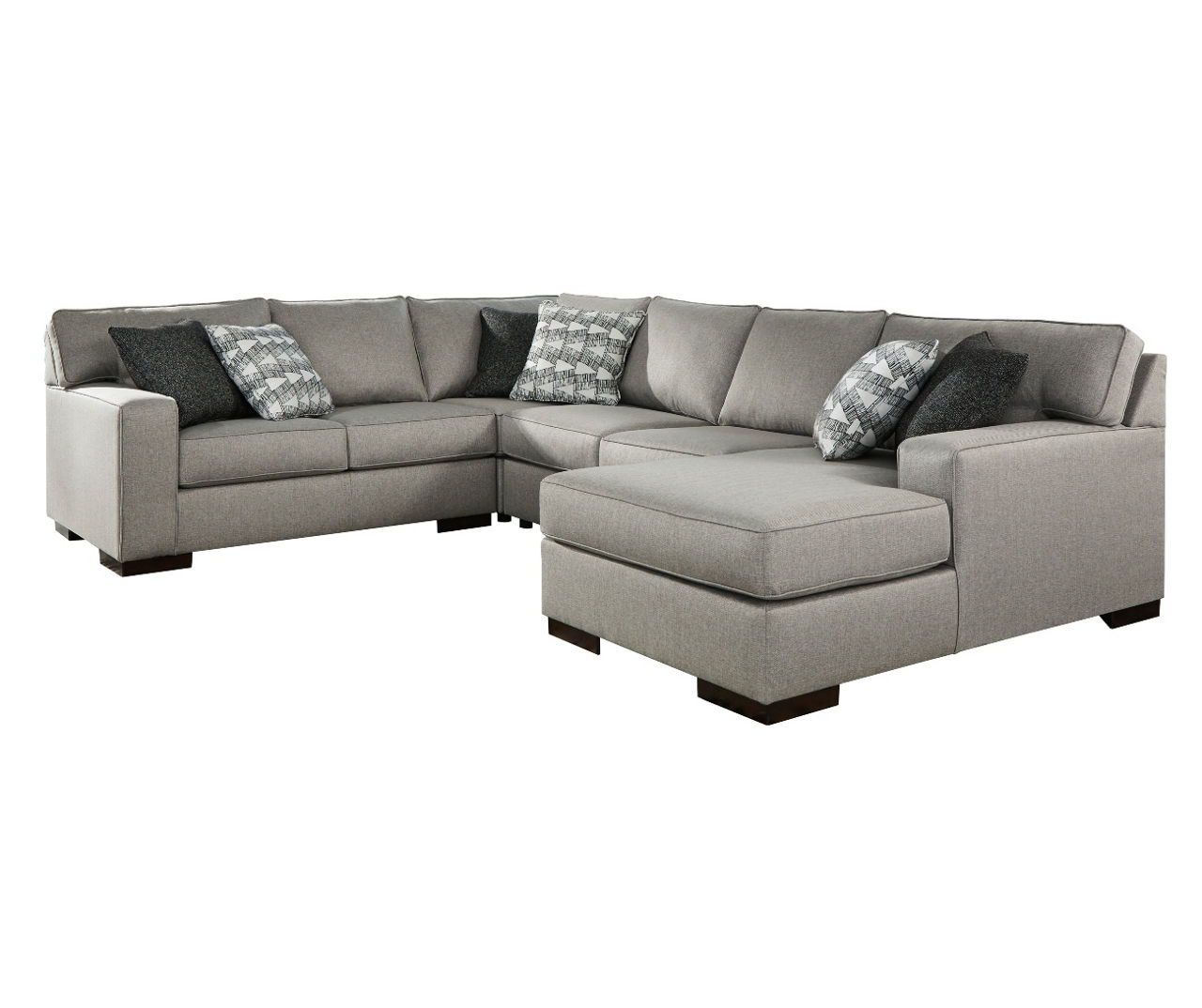Signature Design By Ashley Marsing Nuvella Slate 4 Piece Sectional with Right Facing Chaise Big Lots